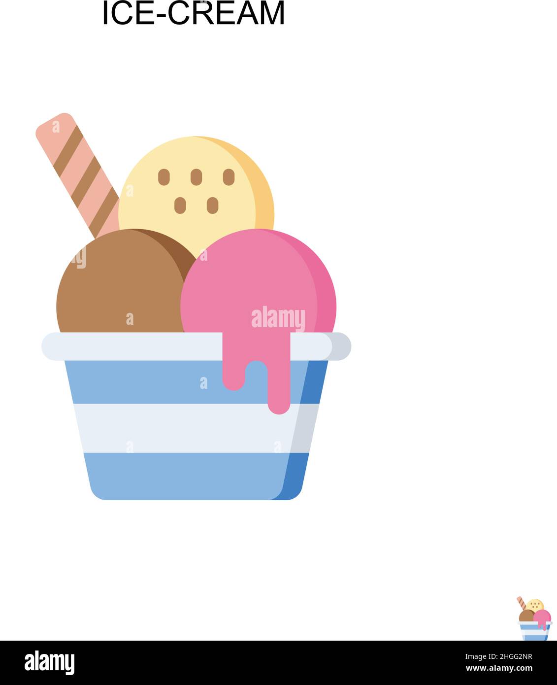 Ice-cream Simple vector icon.Perfect color modern pictogram on editable ...