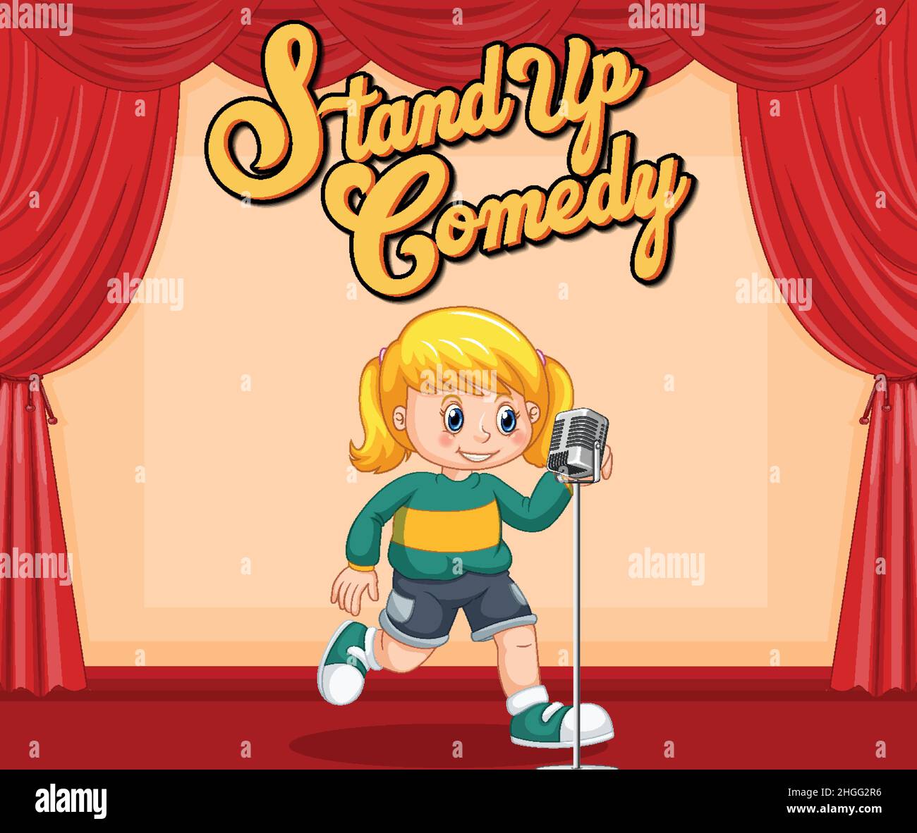 Girl Comedian Clipart