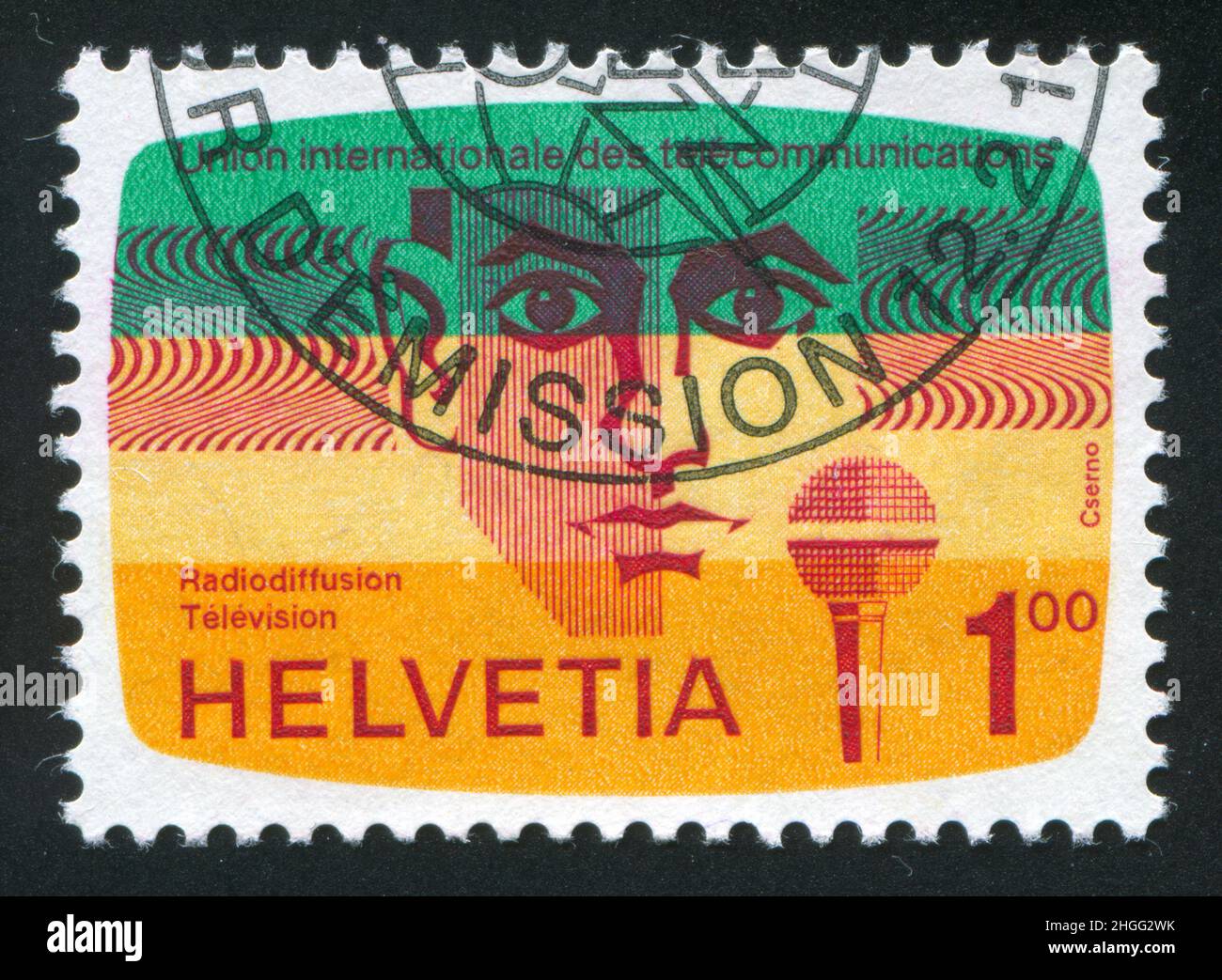 SWITZERLAND - CIRCA 1976: stamp printed by Switzerland, shows Radio ...
