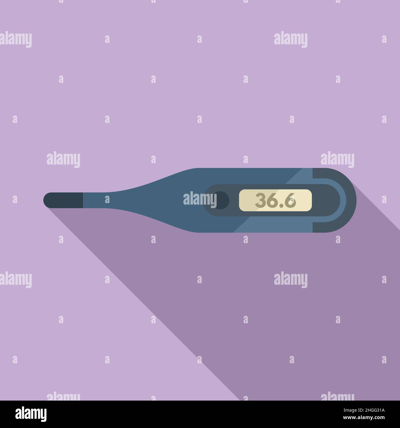 Digital thermometer icon flat vector. Infrared temperature. Medical ...