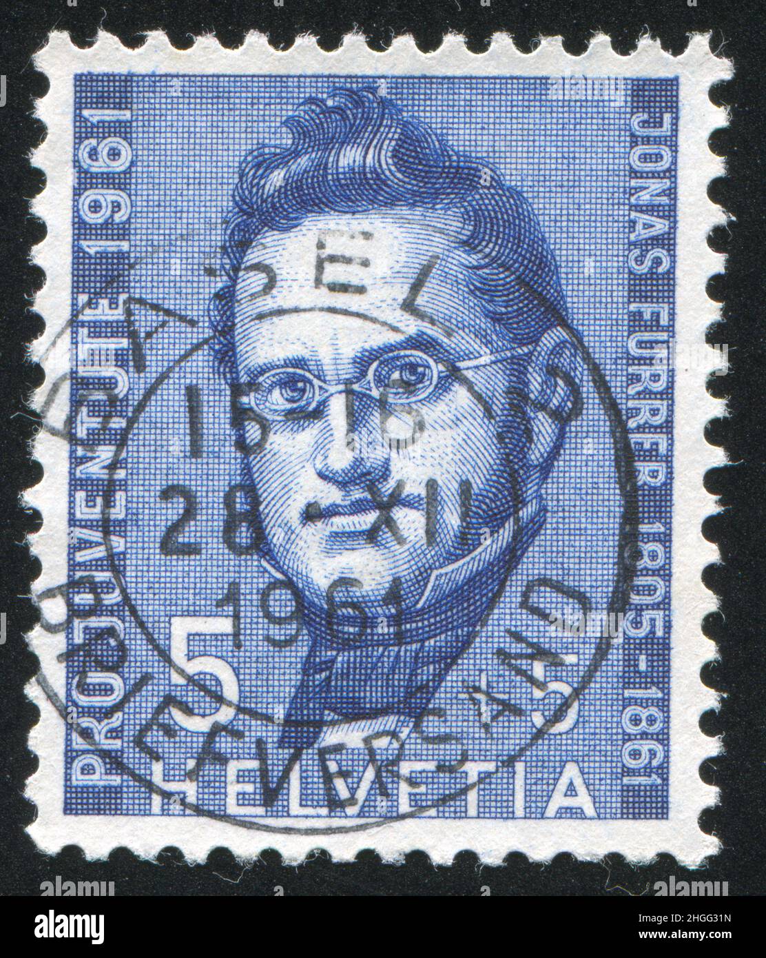 SWITZERLAND - CIRCA 1961: stamp printed by Switzerland, shows Jonas ...