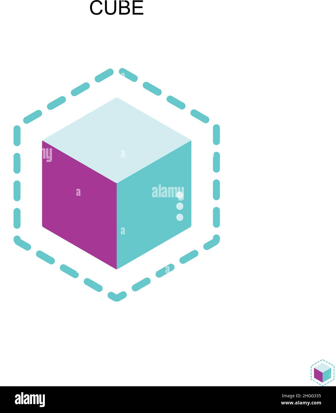 Cube Simple vector icon.Perfect color modern pictogram on editable ...