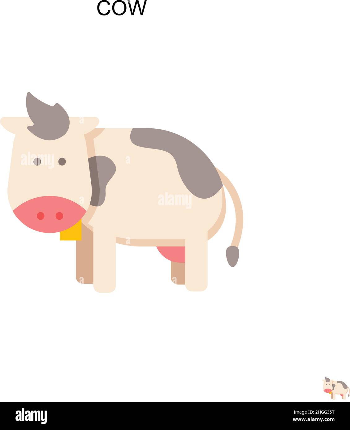 Cow Simple vector icon.Perfect color modern pictogram on editable ...