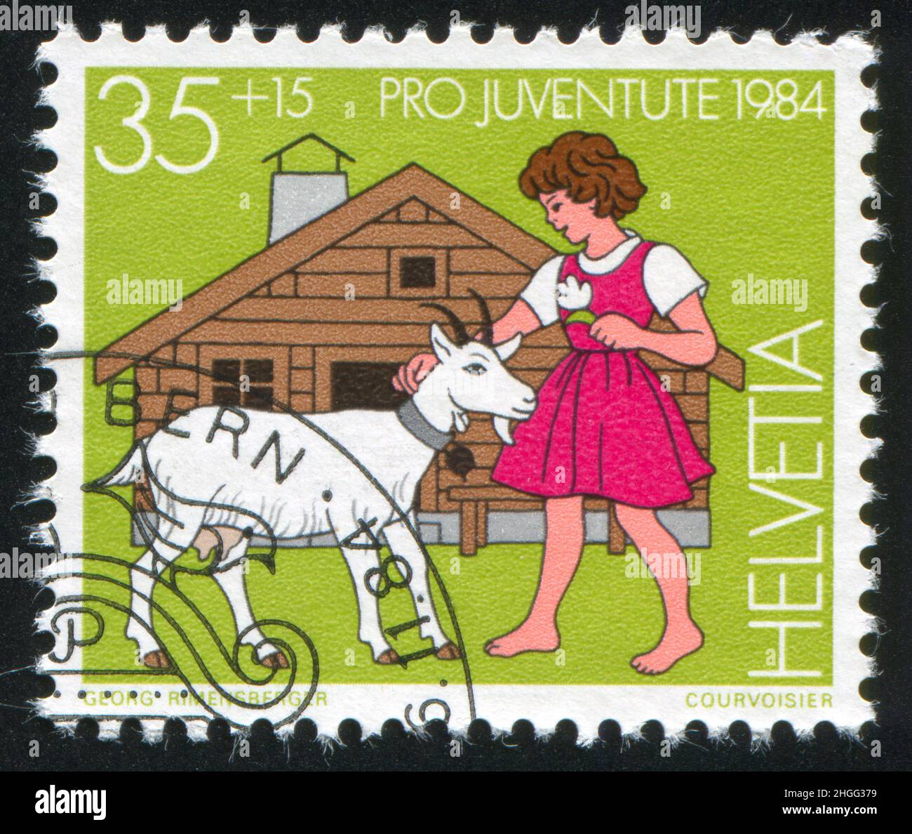 SWITZERLAND - CIRCA 1984: stamp printed by Switzerland, shows Heidi ...