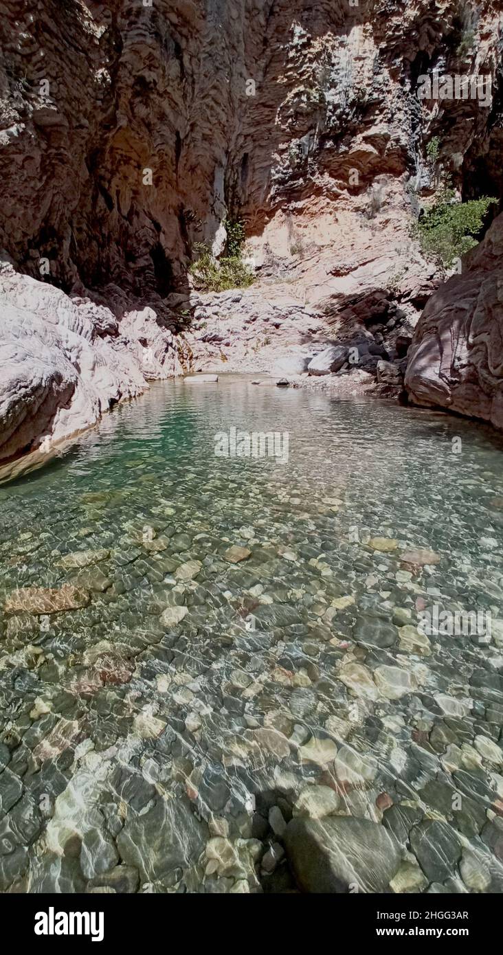 The Always raining canyon (Panta Vrehei) with waterfalls in Karpenissi ...