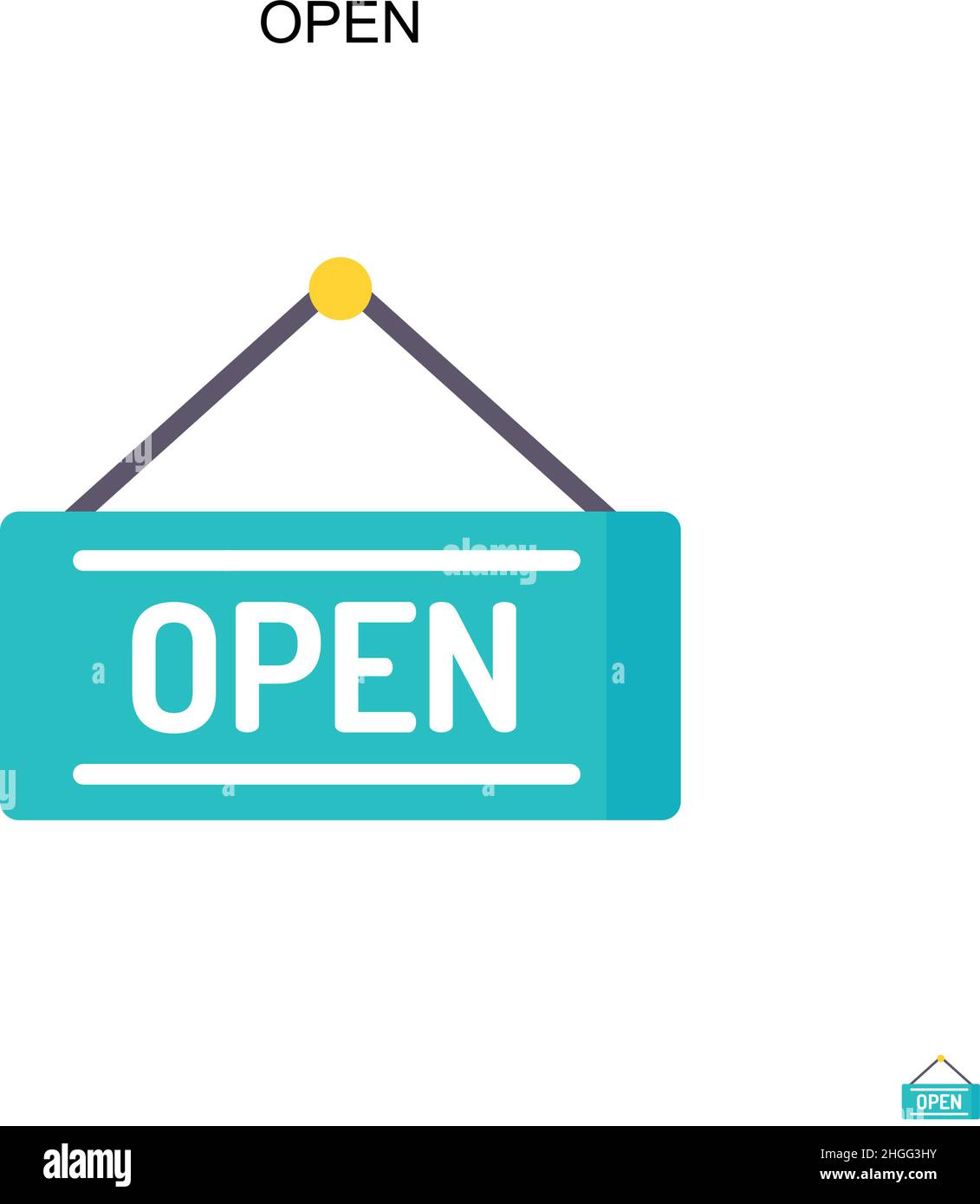 Open Simple vector icon.Perfect color modern pictogram on editable ...