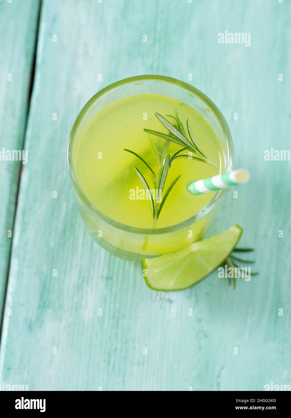lime lemonade on wooden background Stock Photo - Alamy