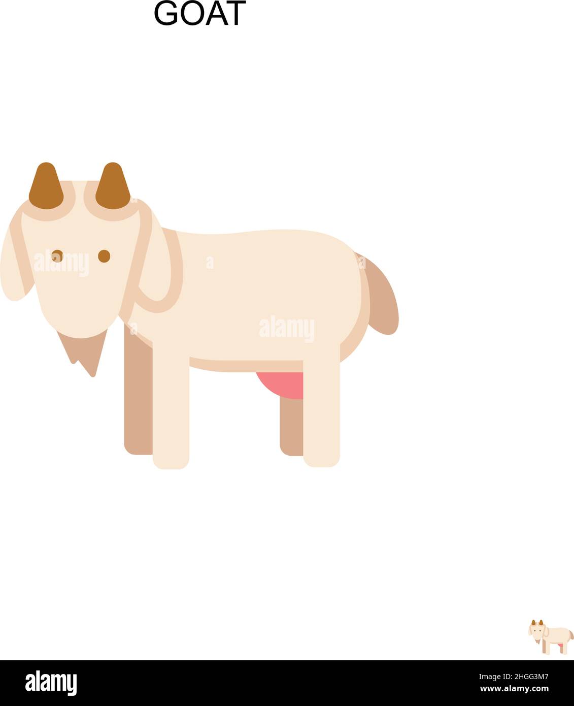 Goat Simple vector icon.Perfect color modern pictogram on editable ...