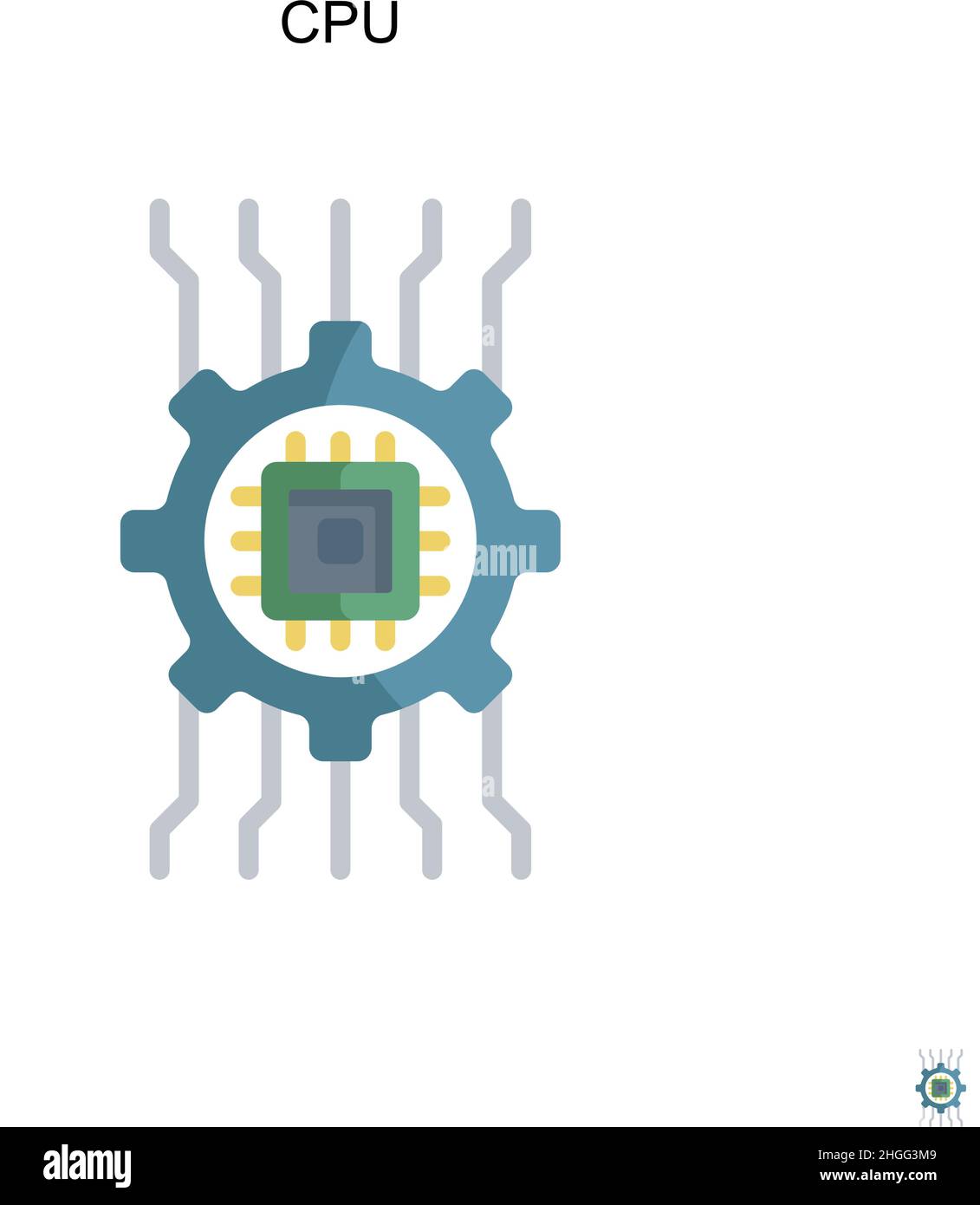 Cpu Simple vector icon.Perfect color modern pictogram on editable ...