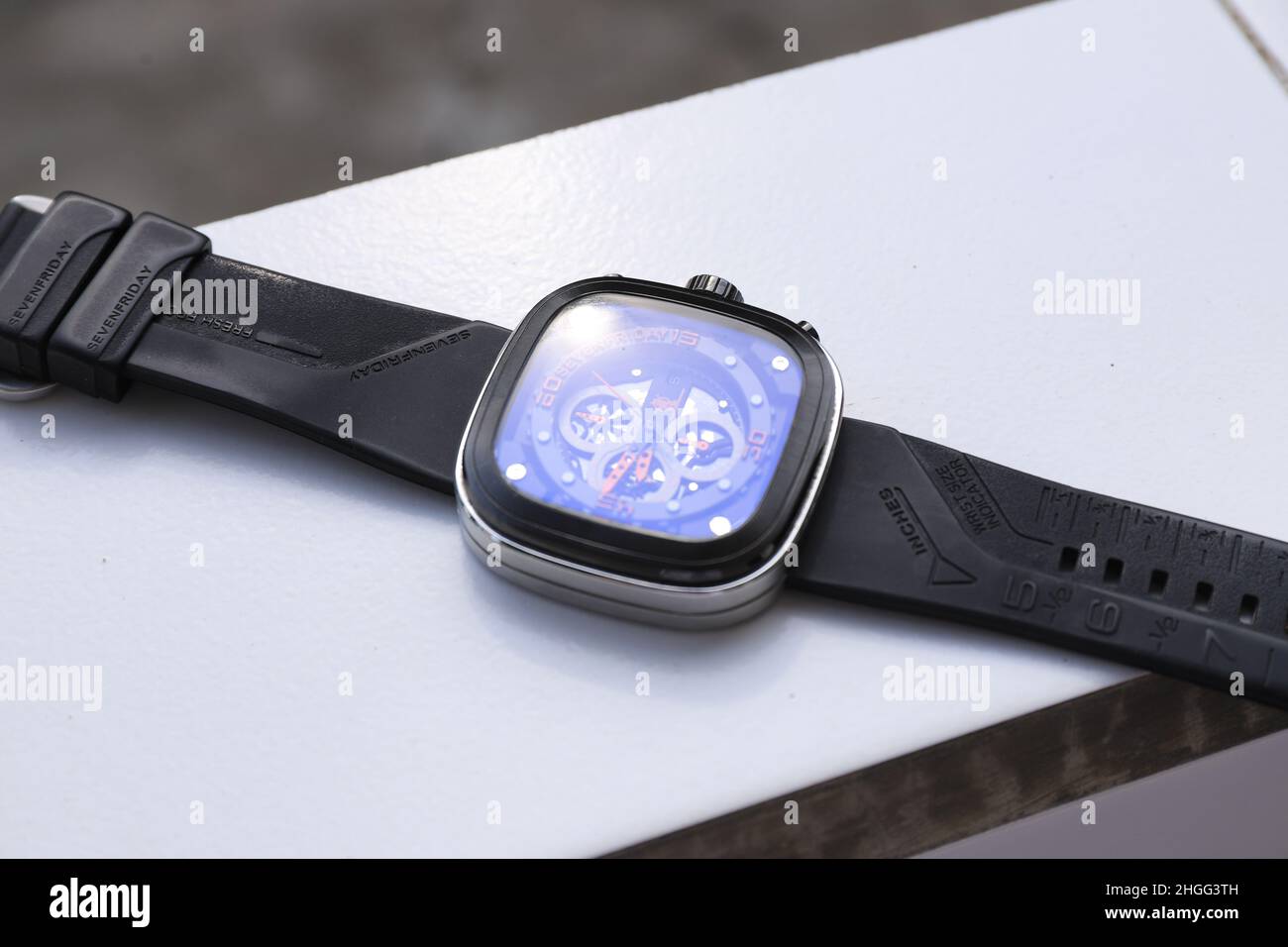 SURABAYA, EAST JAVA - January 15, 2021: selective focus, man hand with ...