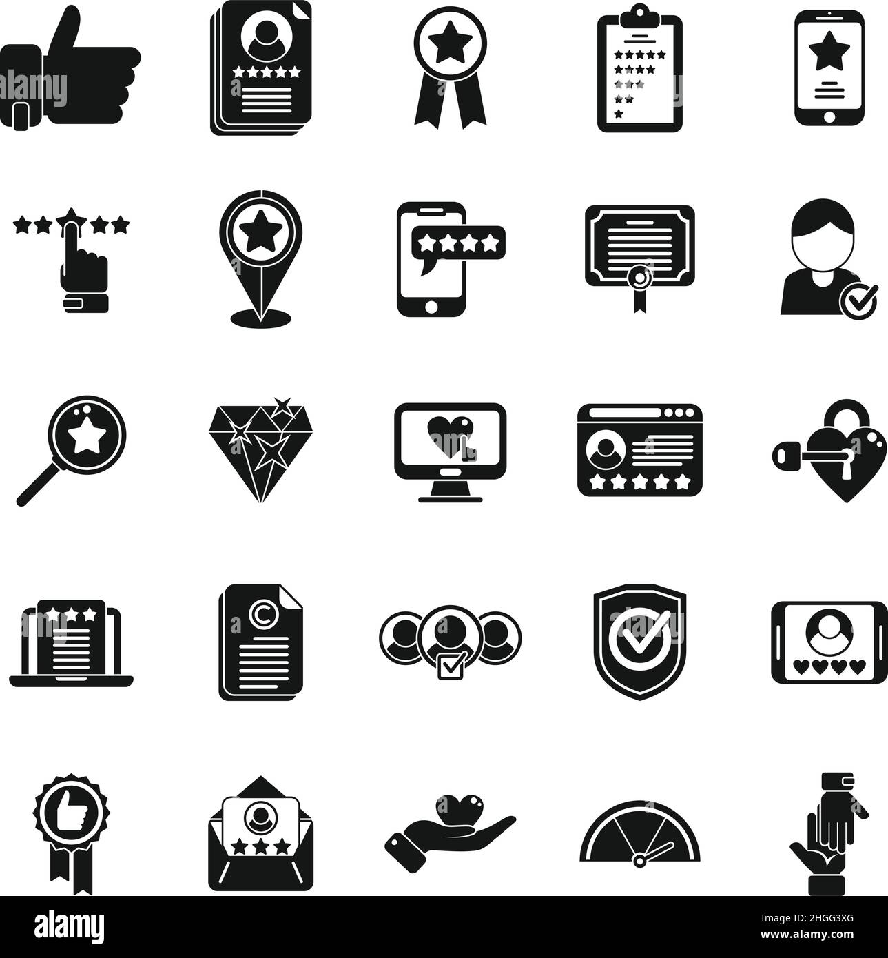 Credibility icons set simple vector. Business adevertisement ...