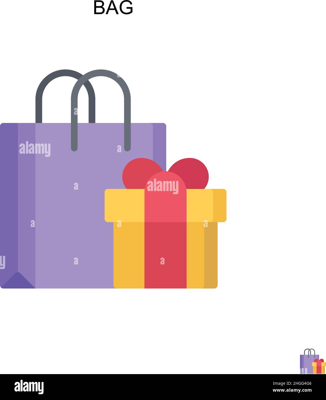 Bag Simple vector icon.Perfect color modern pictogram on editable ...