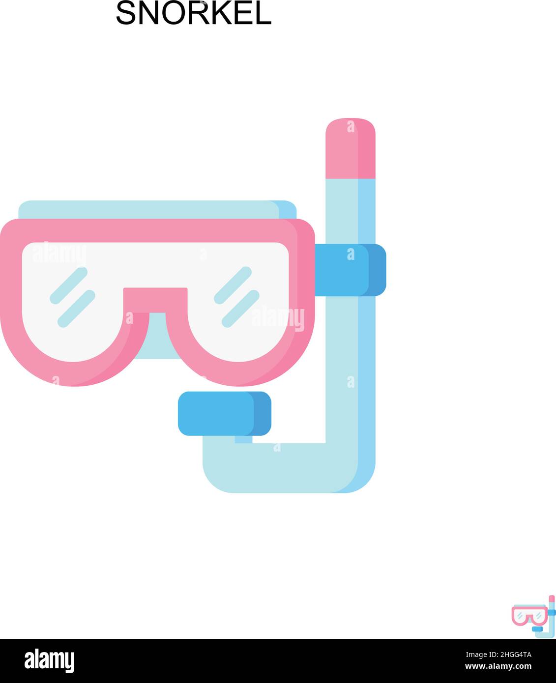 Snorkel Simple vector icon.Perfect color modern pictogram on editable stroke. Snorkel icons for ...