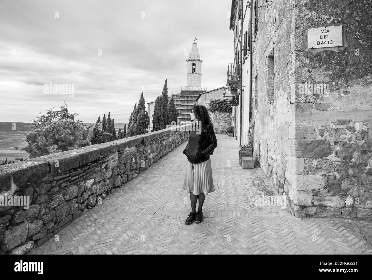 Pienza Italy The Wonderful Medieval Town Of Tuscany Region During The Spring With Very