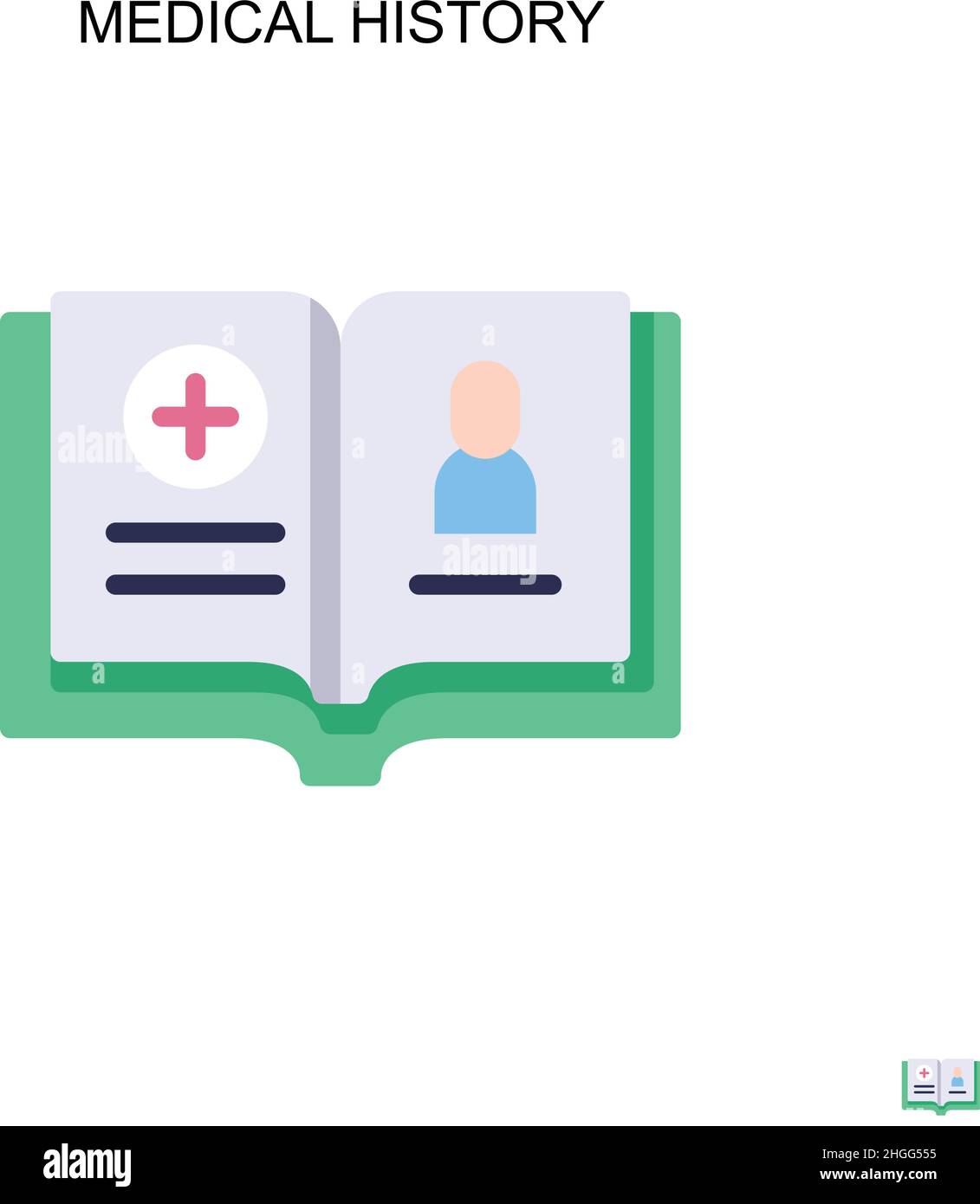 Medical history Simple vector icon.Perfect color modern pictogram on ...