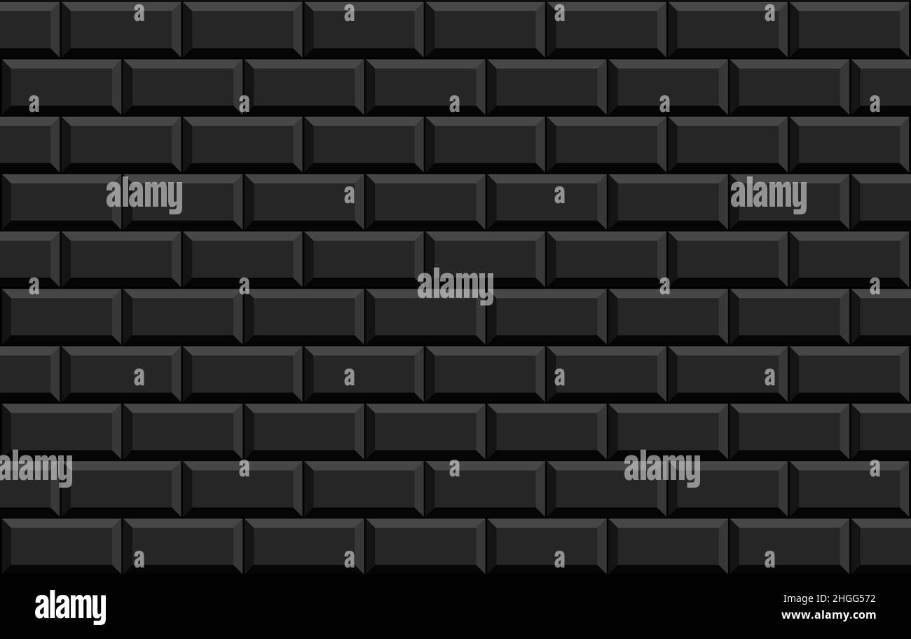 Subway tile background. Black brick wall pattern for kitchen and ...