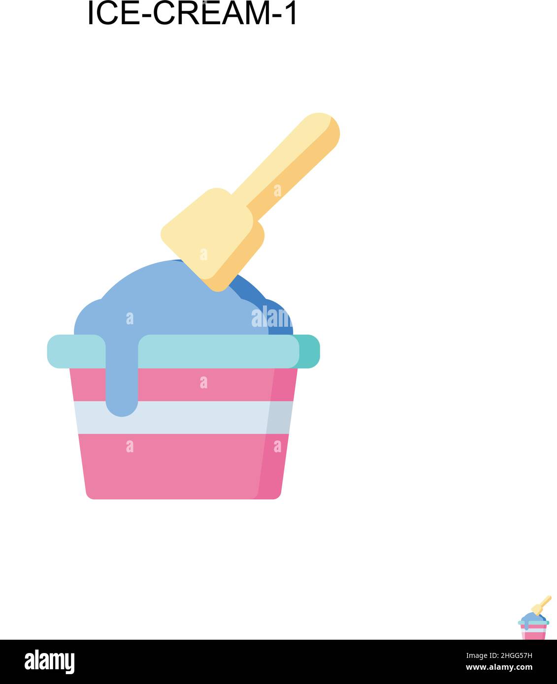 Ice-cream-1 Simple vector icon.Perfect color modern pictogram on ...
