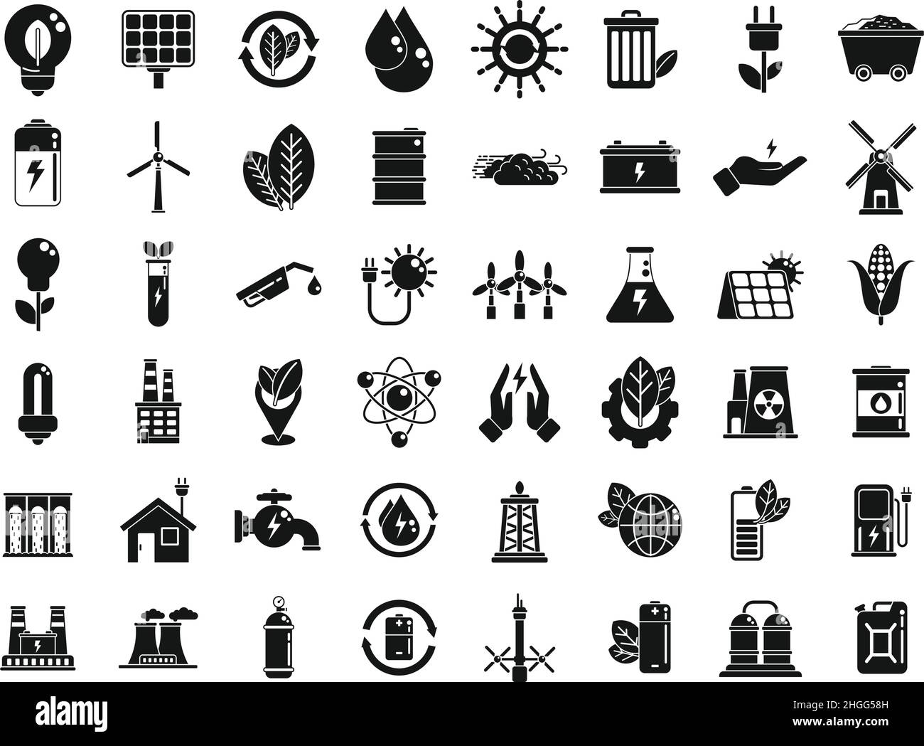 Natural resources icons set simple vector. Nature energy. Clean save ...