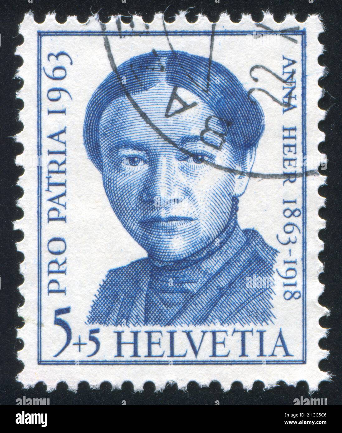 SWITZERLAND - CIRCA 1963: stamp printed by Switzerland, shows Anna Heer ... SWITZERLAND - CIRCA 1963: stamp printed by Switzerland, shows Anna Heer ...