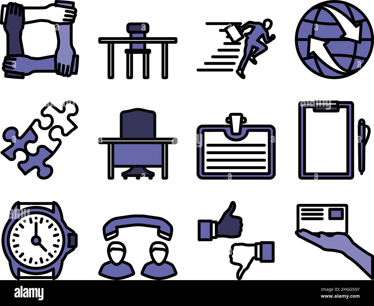 Business Icon Set. Editable Bold Outline With Color Fill Design. Vector ...