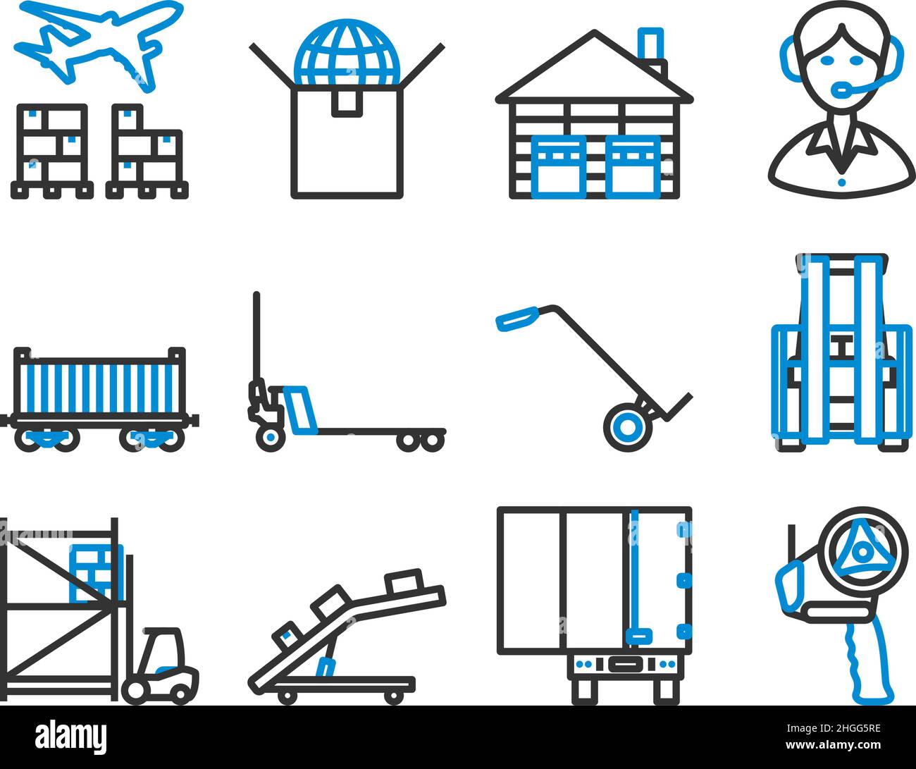 Logistics Icon Set. Editable Bold Outline With Color Fill Design ...