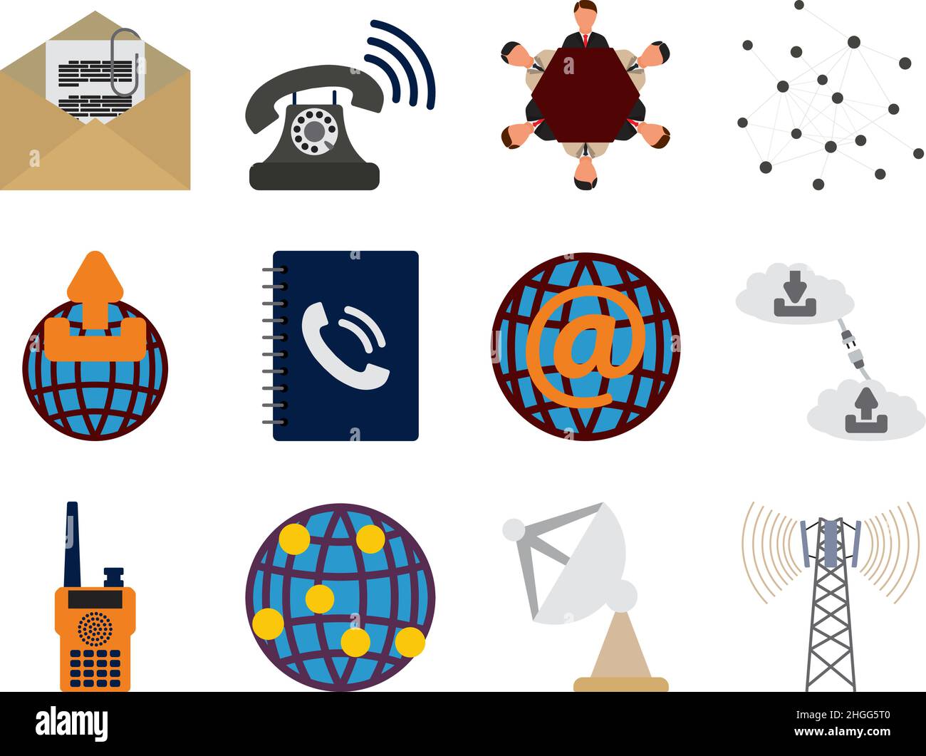 Net Icon Set. Flat Design. Fully editable vector illustration. Text ...