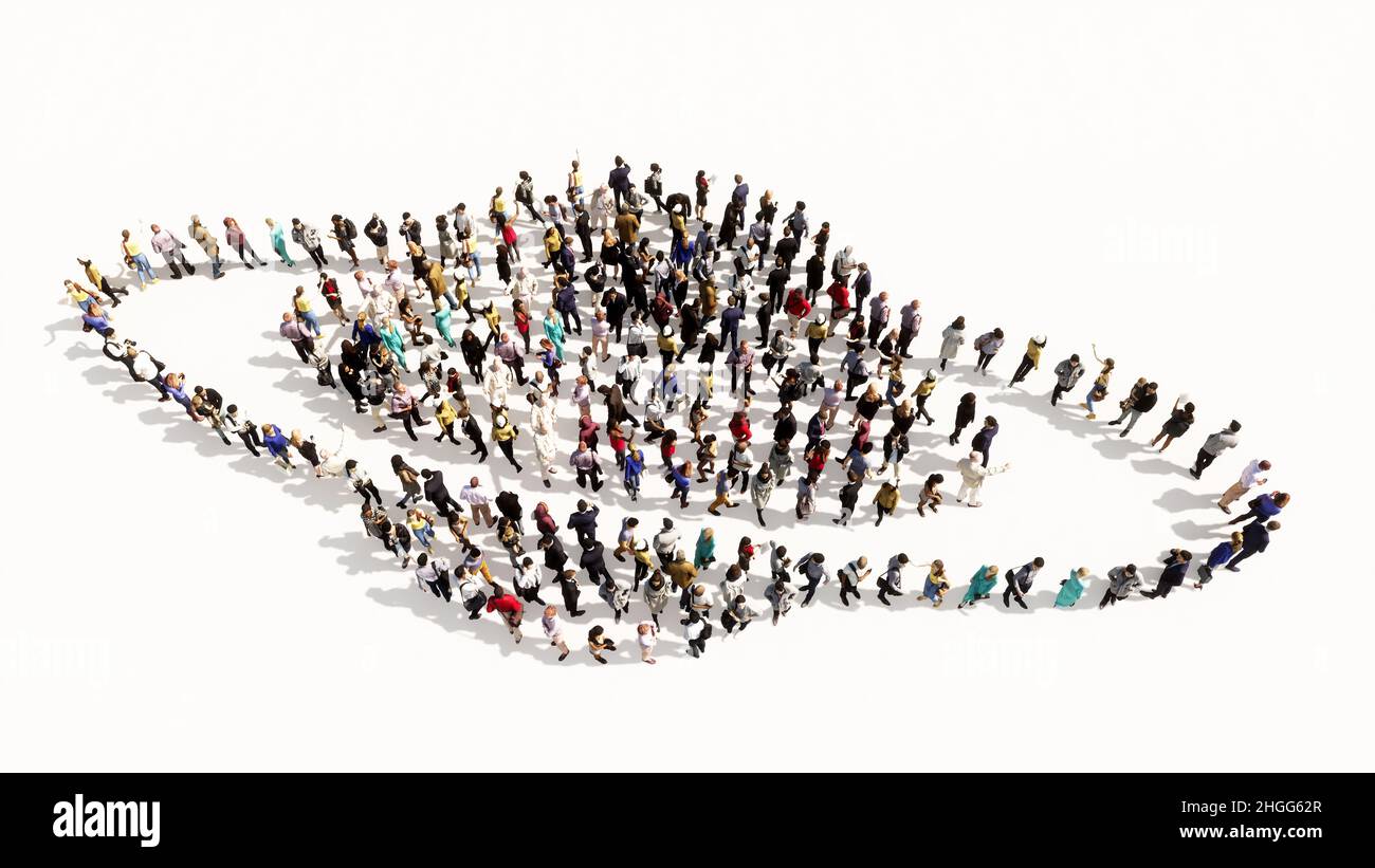 Concept conceptual large community of people forming the internet icon ...