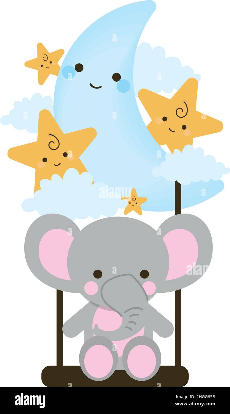little elephant on swing Stock Vector Image & Art - Alamy