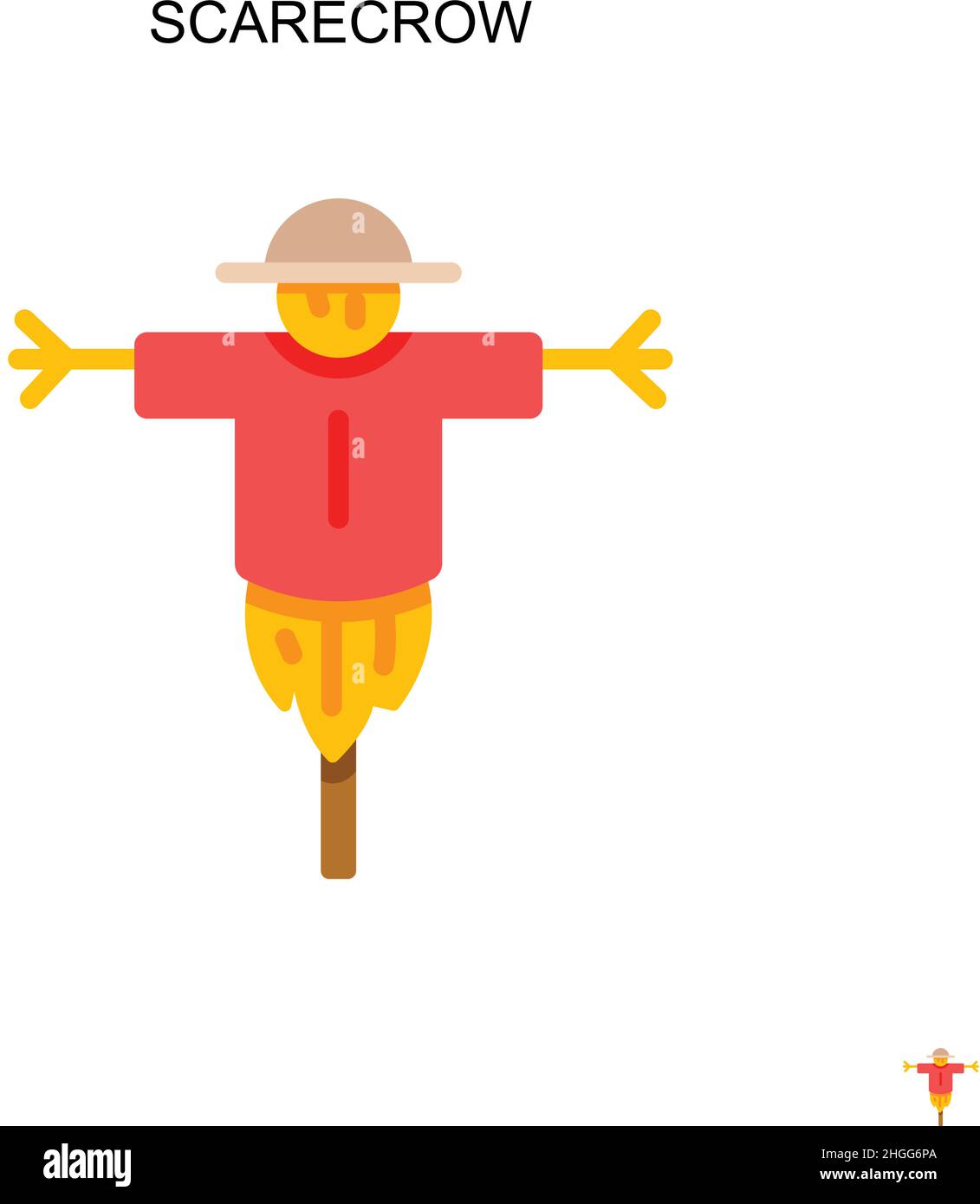 Scarecrow Simple vector icon.Perfect color modern pictogram on editable ...