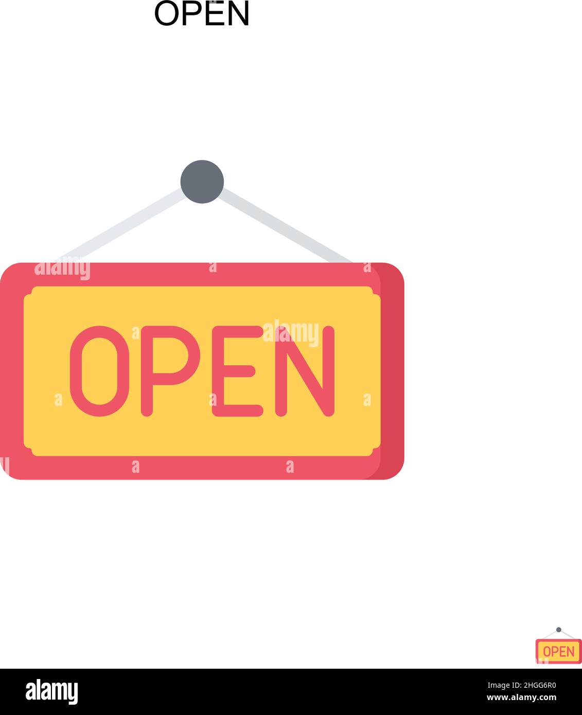 Open Simple vector icon.Perfect color modern pictogram on editable ...