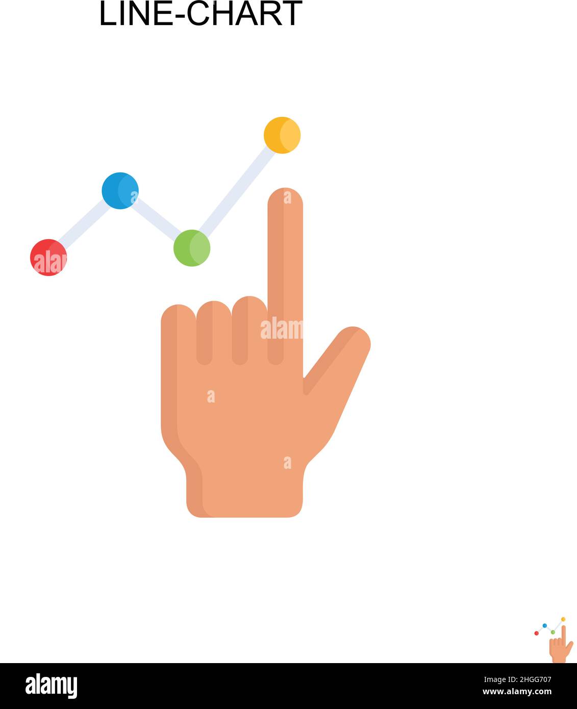 Line-chart Simple vector icon.Perfect color modern pictogram on ...