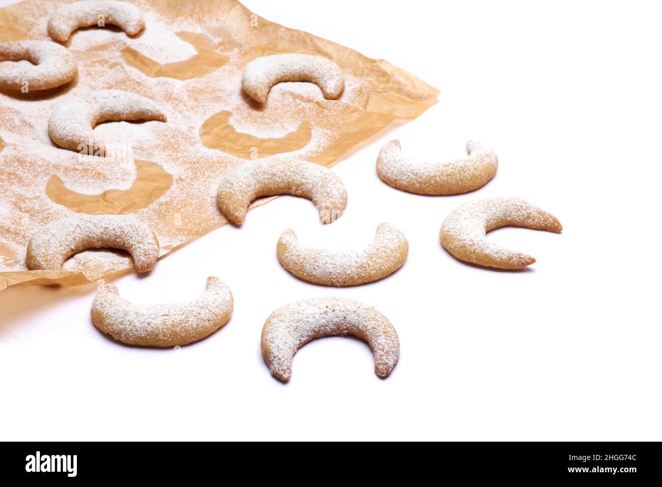 Traditional German or Austrian Vanillekipferl vanilla kipferl cookies ...
