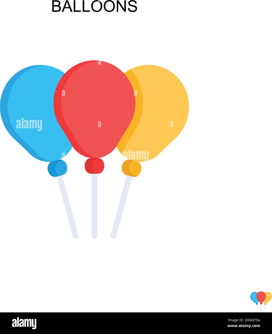 Balloons Simple vector icon.Perfect color modern pictogram on editable ...