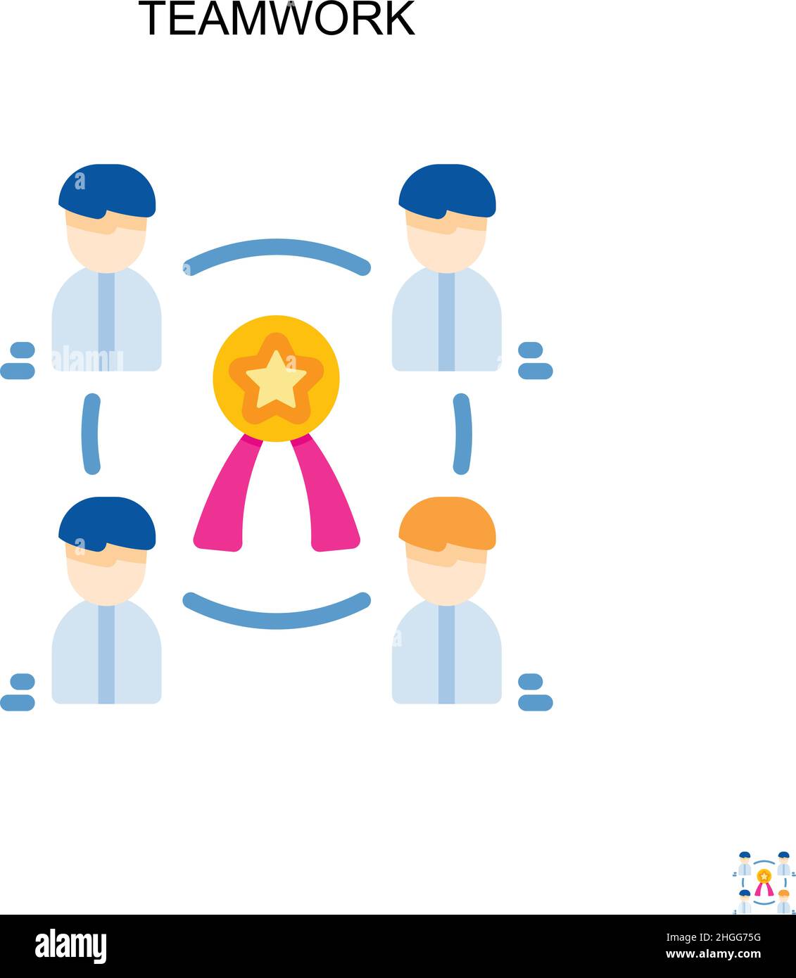 Teamwork Simple vector icon.Perfect color modern pictogram on editable ...