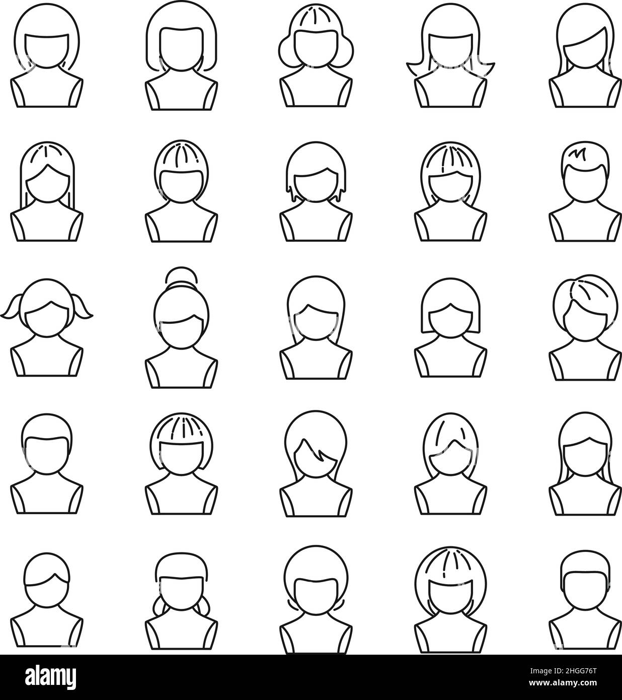 Silhouette girl black hair short hi-res stock photography and images ...