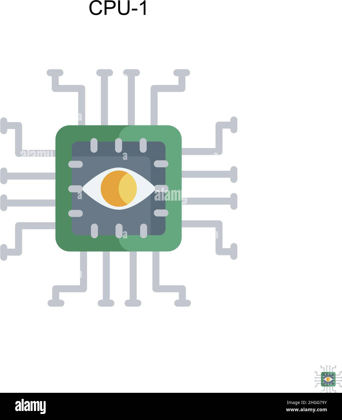 Cpu-1 Simple vector icon.Perfect color modern pictogram on editable ...