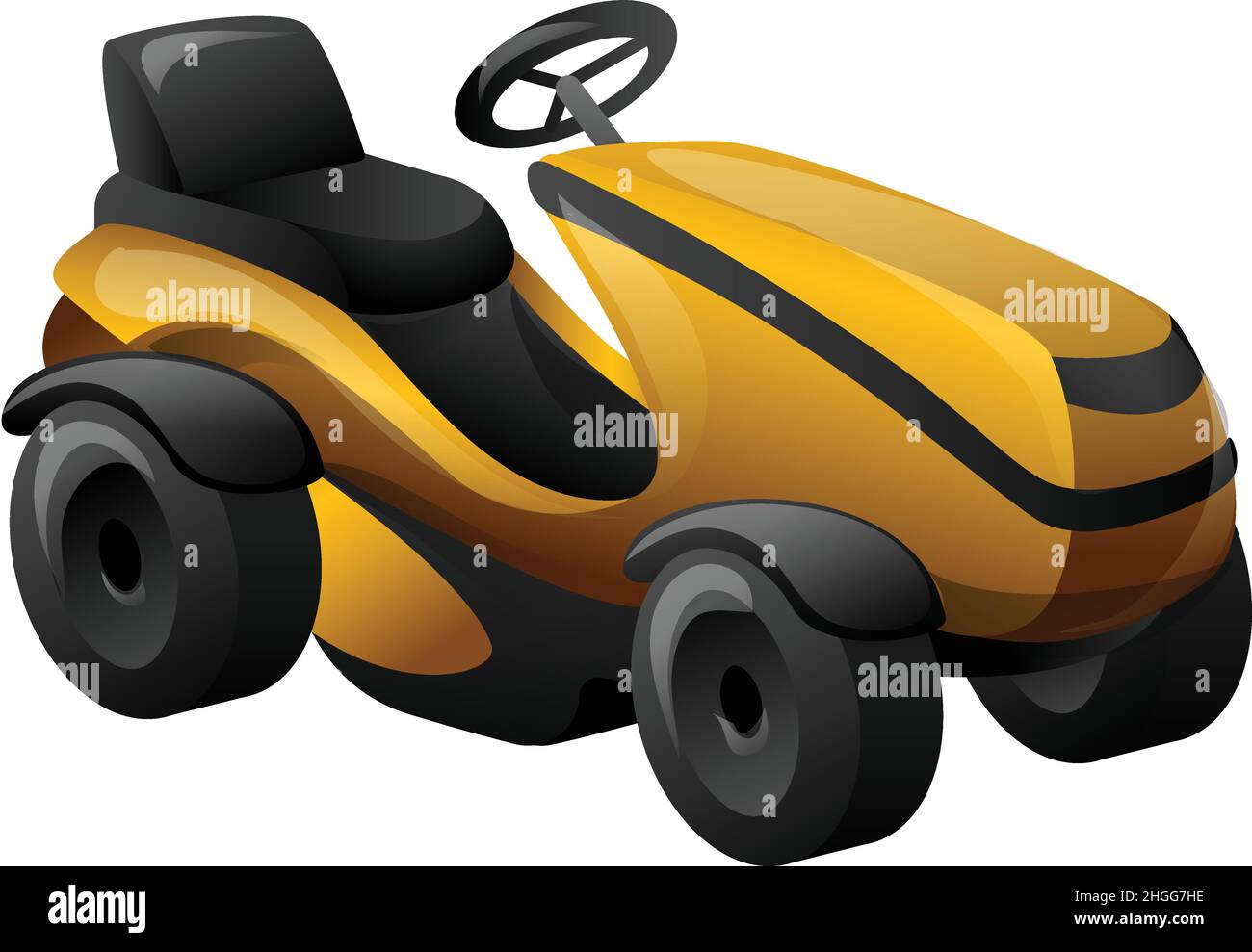 Garden machine icon cartoon vector. Cut equipment. Landscaping Stock ...