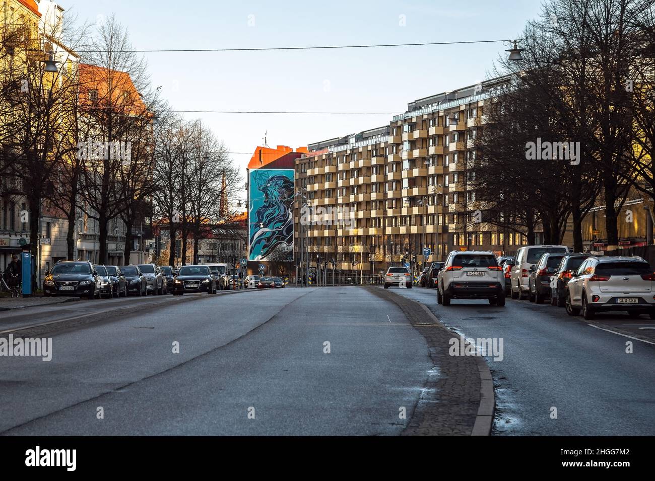 Traffic in Gothenburg city center street, Goteborg Sweden, Gothenburg ...