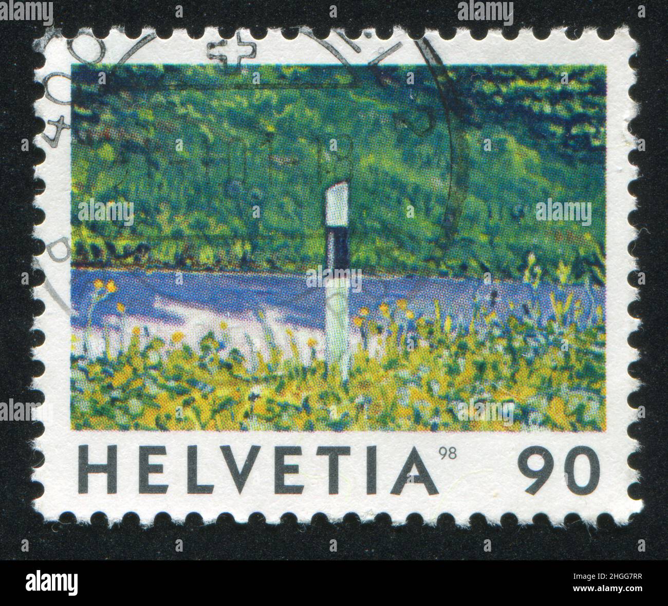SWITZERLAND - CIRCA 1998: stamp printed by Switzerland, shows Stream ...