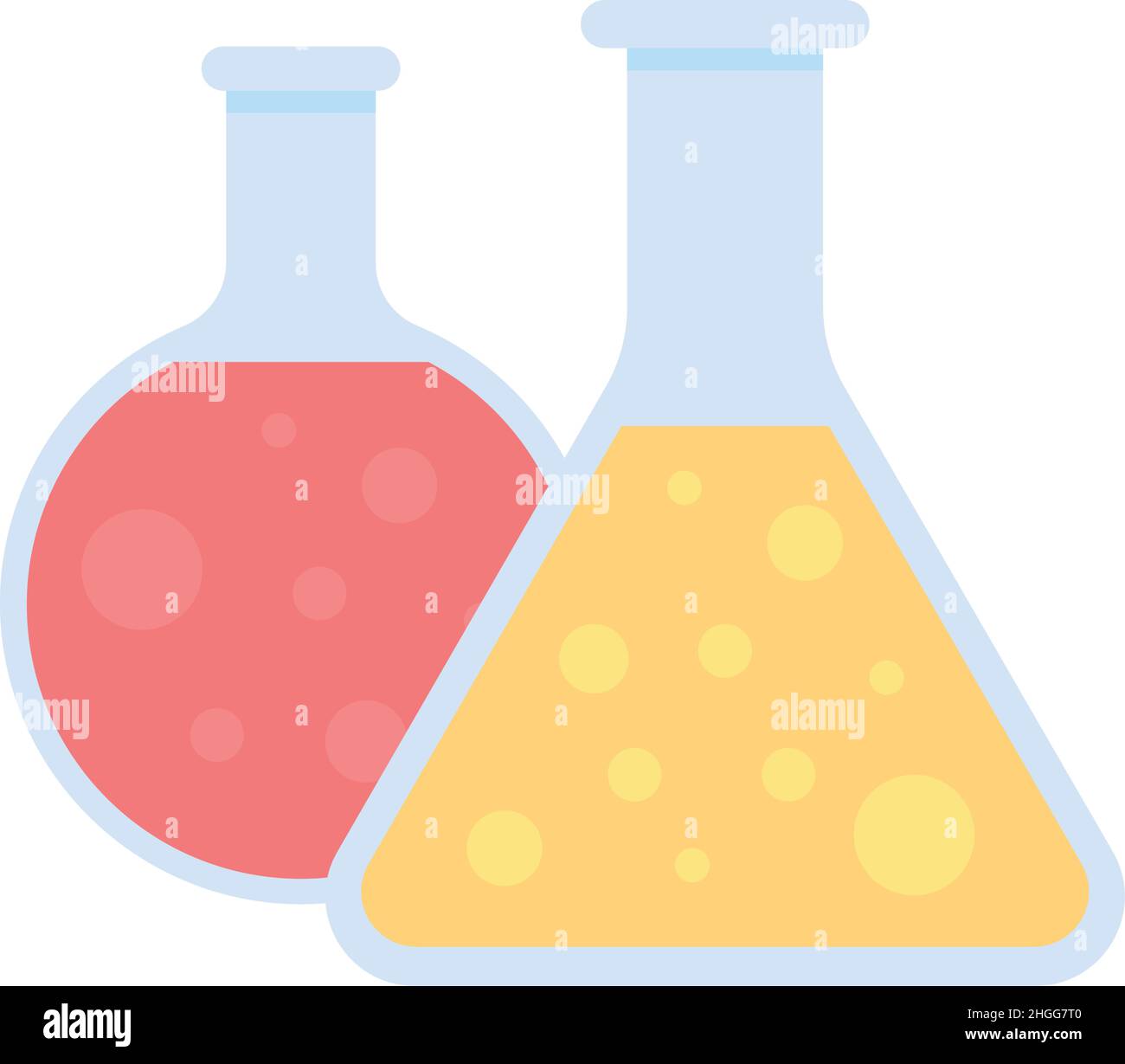 Chemical beakers with liquid semi flat color vector item Stock Vector ...