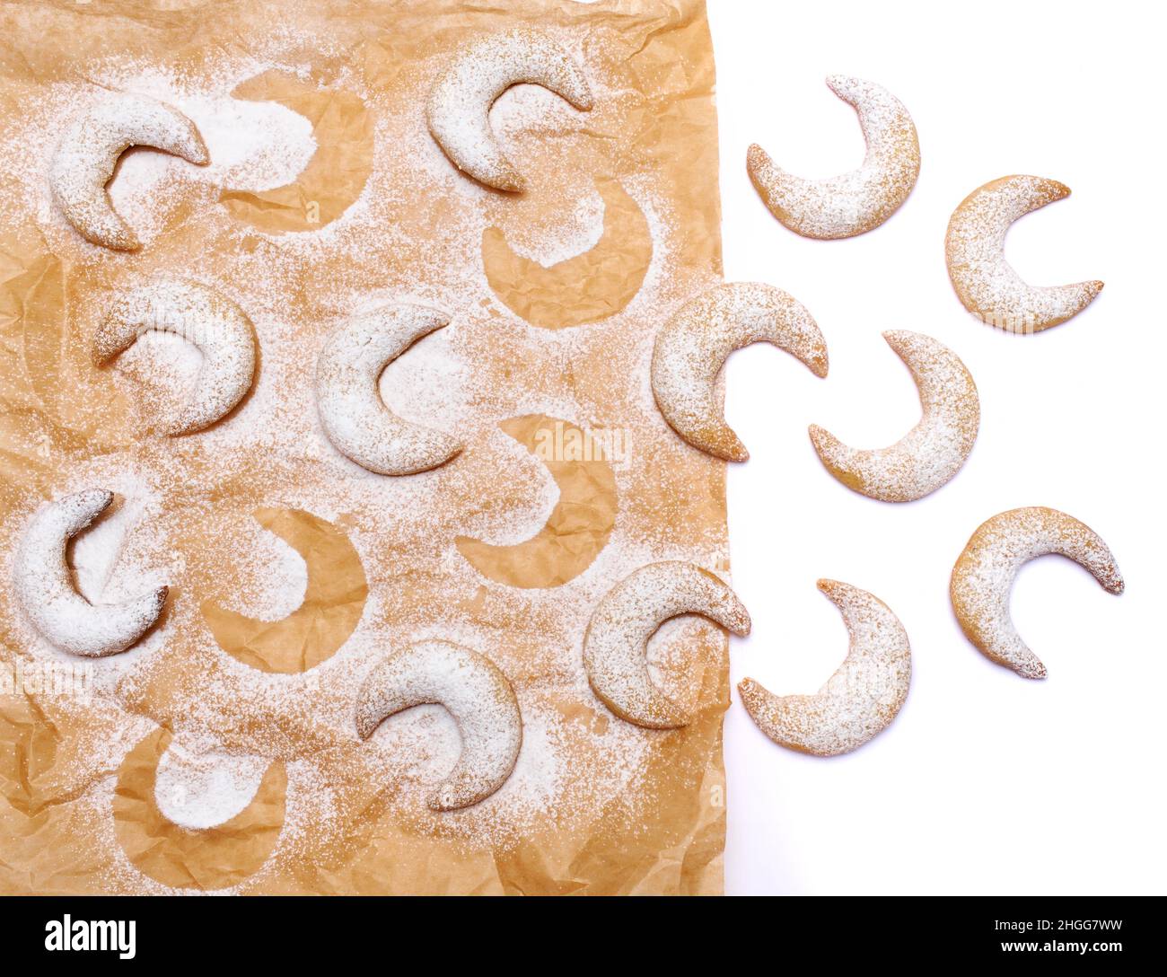 Traditional German or Austrian Vanillekipferl vanilla kipferl cookies ...