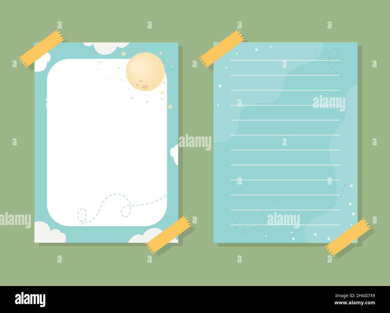 decorative notepad papers Stock Vector Image & Art - Alamy