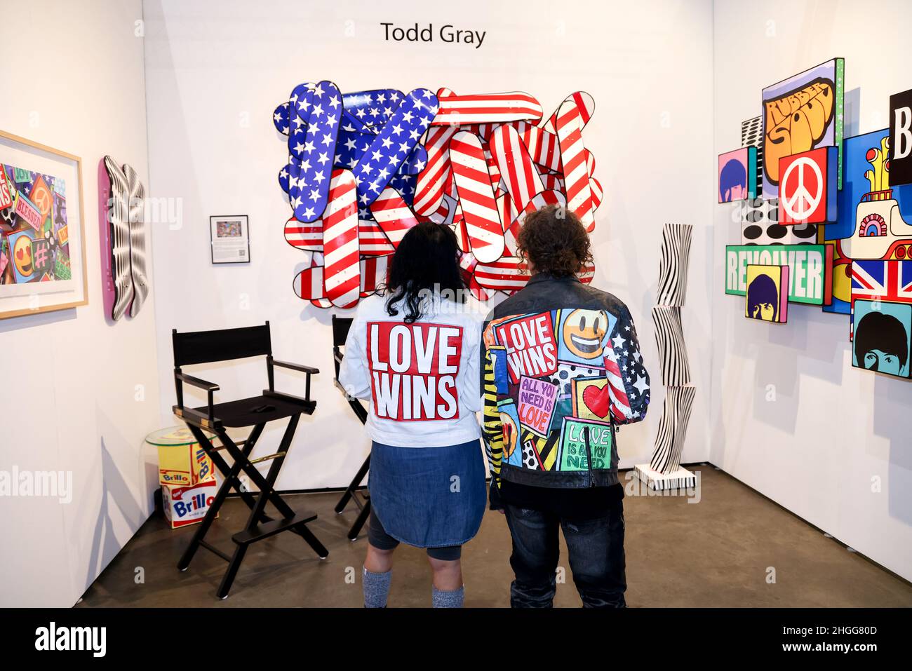 Los Angeles, California, USA. 19th January, 2022. Artist Todd Gray (R ...