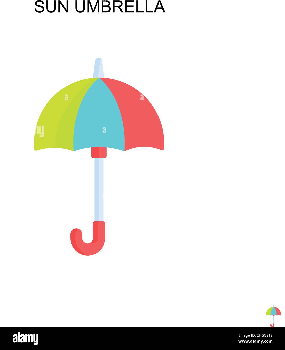 Sun umbrella Simple vector icon.Perfect color modern pictogram on ...