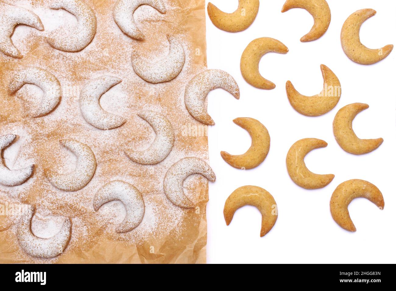 Traditional German or Austrian Vanillekipferl vanilla kipferl cookies ...