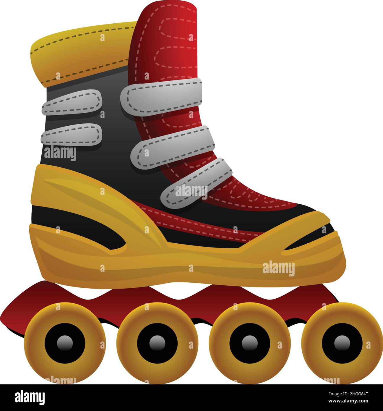 Training roller skates icon cartoon vector. Classic rollerblade. Sport ...