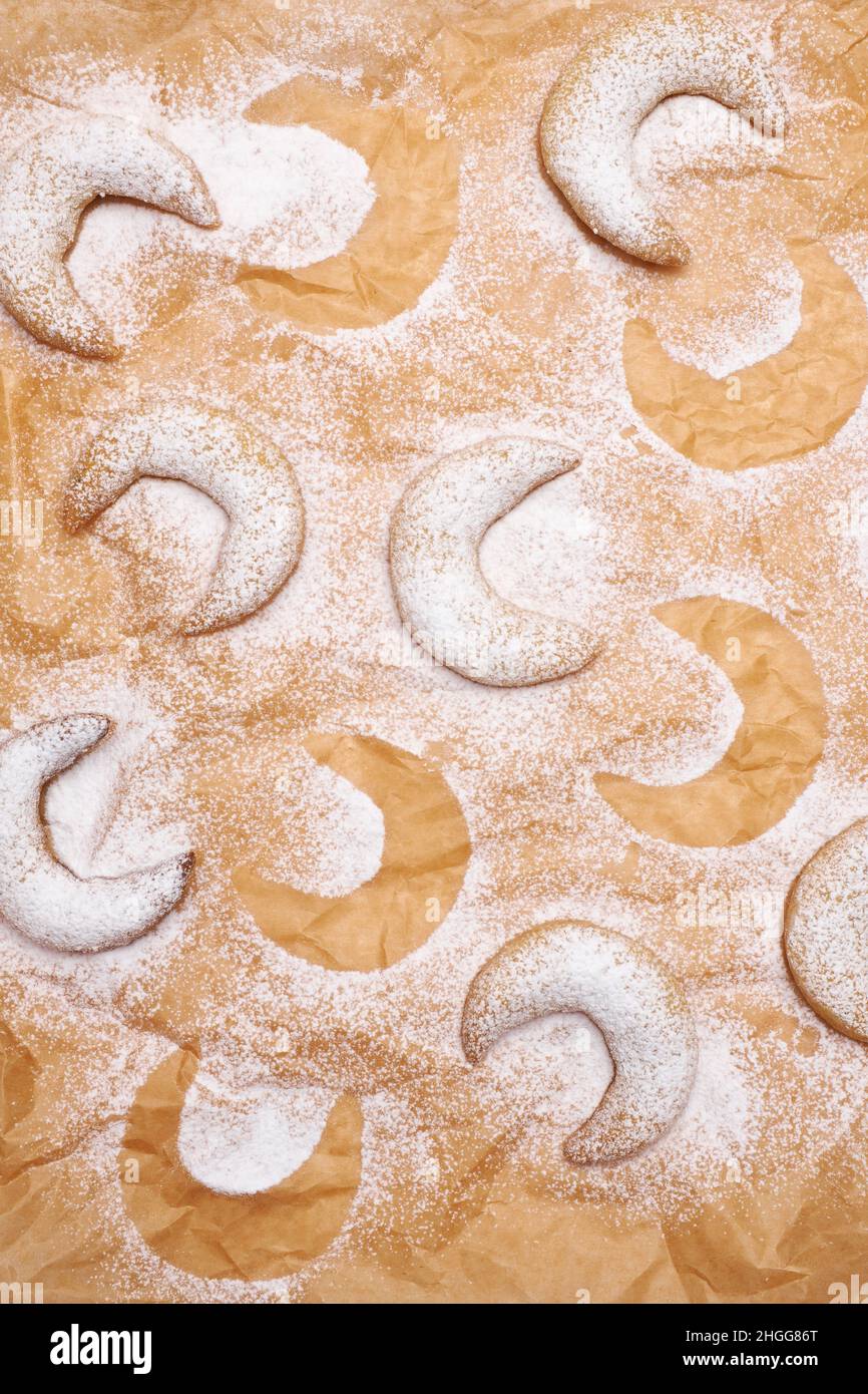Traditional German or Austrian Vanillekipferl vanilla kipferl cookies ...
