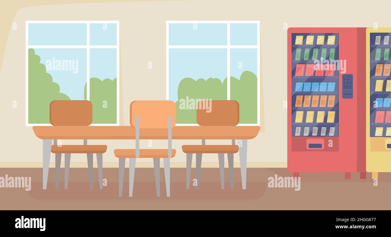 School dining space flat color vector illustration Stock Vector Image ...