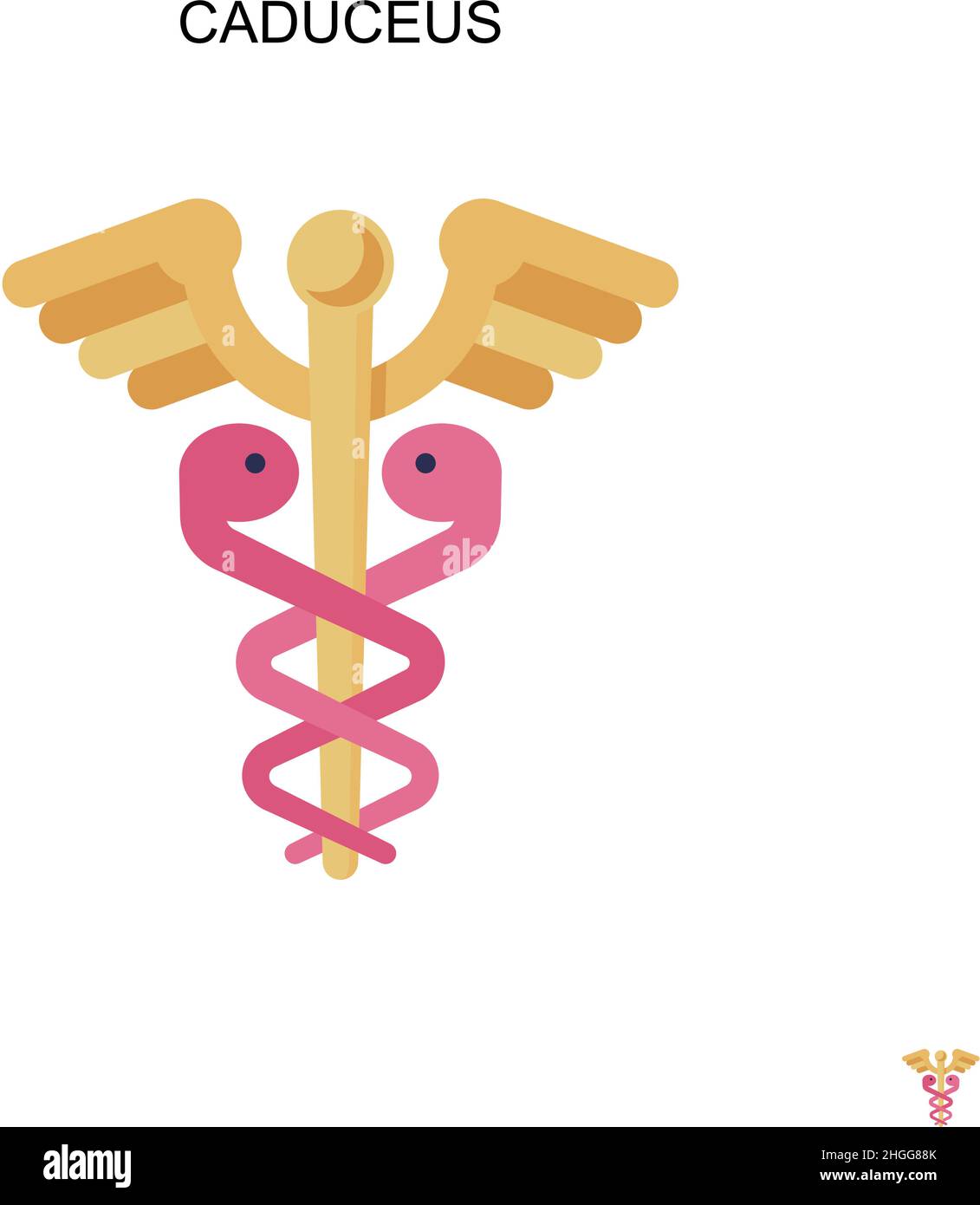 Caduceus Simple vector icon.Perfect color modern pictogram on editable ...