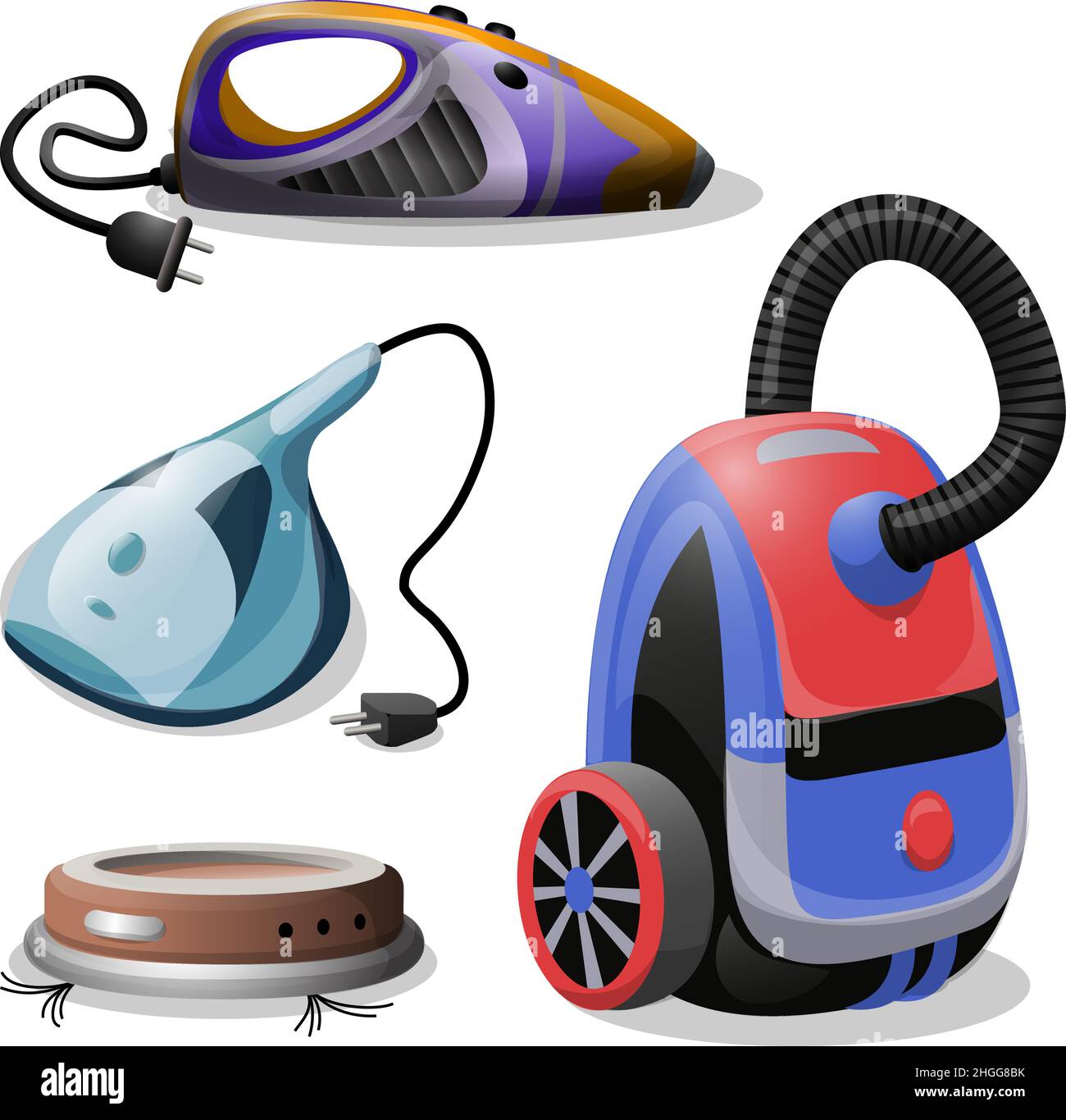 Vacuum cleaner icons set cartoon vector. Vacuum machine. Aspire dust ...
